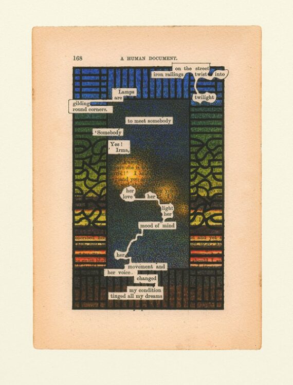 A Humument P. 168: Twilight Railings by Tom Phillips | Printed Editions
