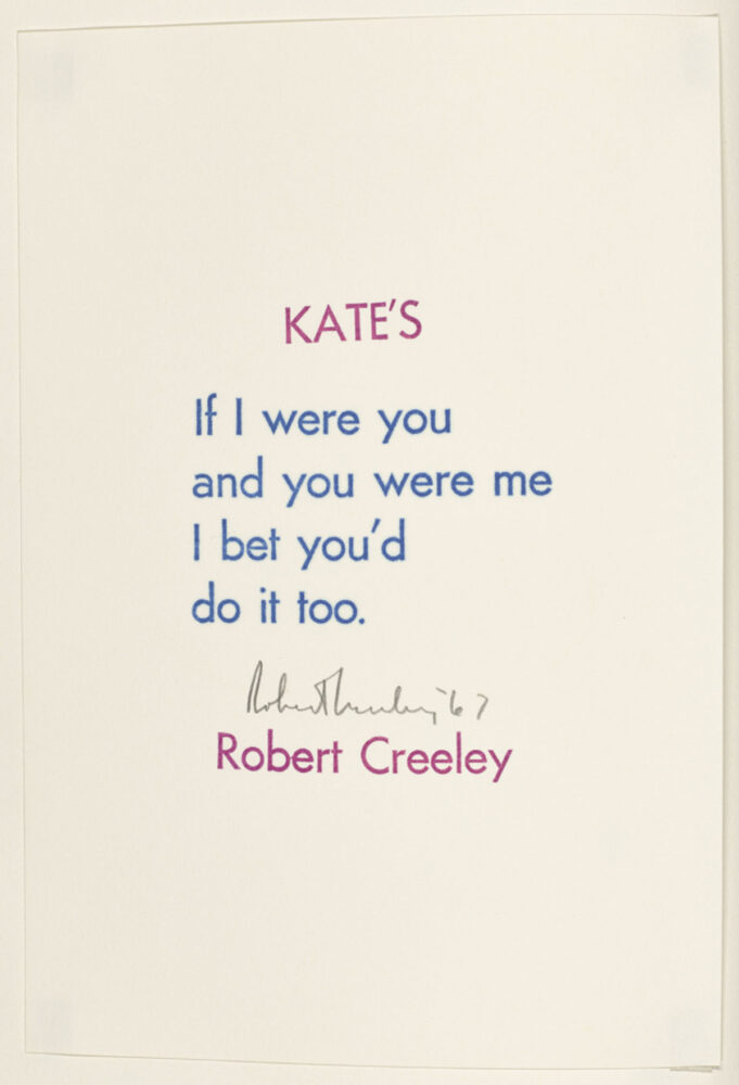 Kate’s (from the Stamped Indelibly Portfolio) by Robert Creeley ...