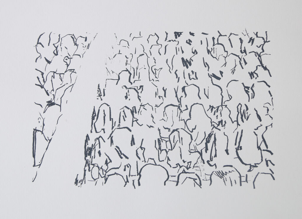Namaaz Line Drawing by Amir Akhavan | Printed Editions