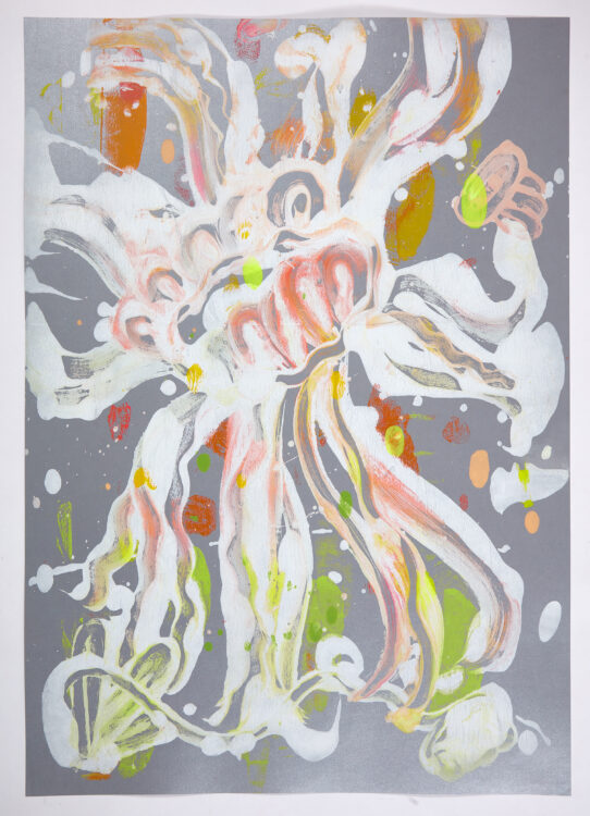 Wallflower Monotype (Rose/Citron/Silver No. 1) by Catherine Howe ...