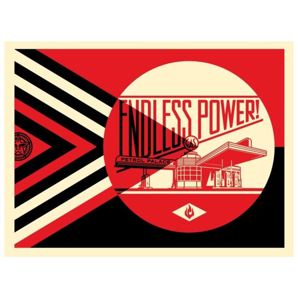 Endless Power Petrol Palace (Red) by Shepard Fairey | Printed Editions