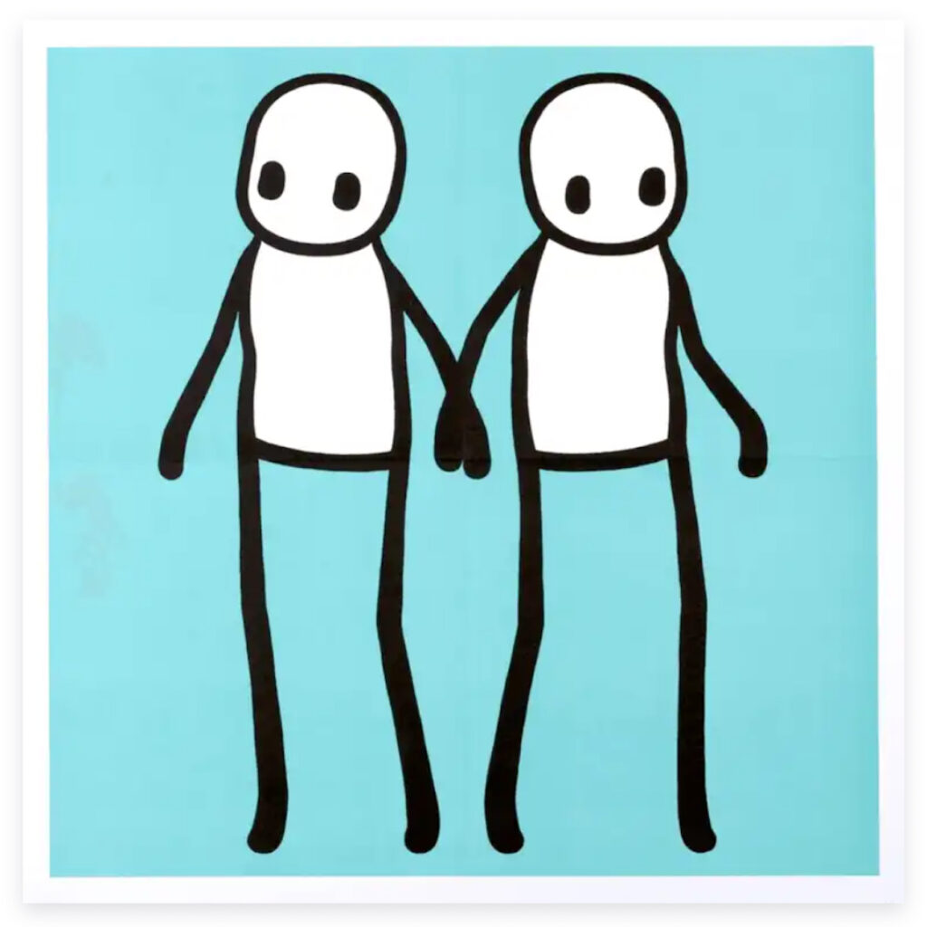Stik Holding Hands Hackney Today – Teal by STIK | Printed Editions