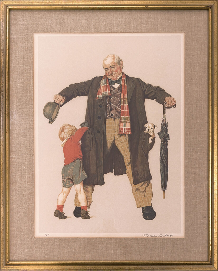 The Gift (framed, hand signed lithograph) by Norman Rockwell | Printed ...